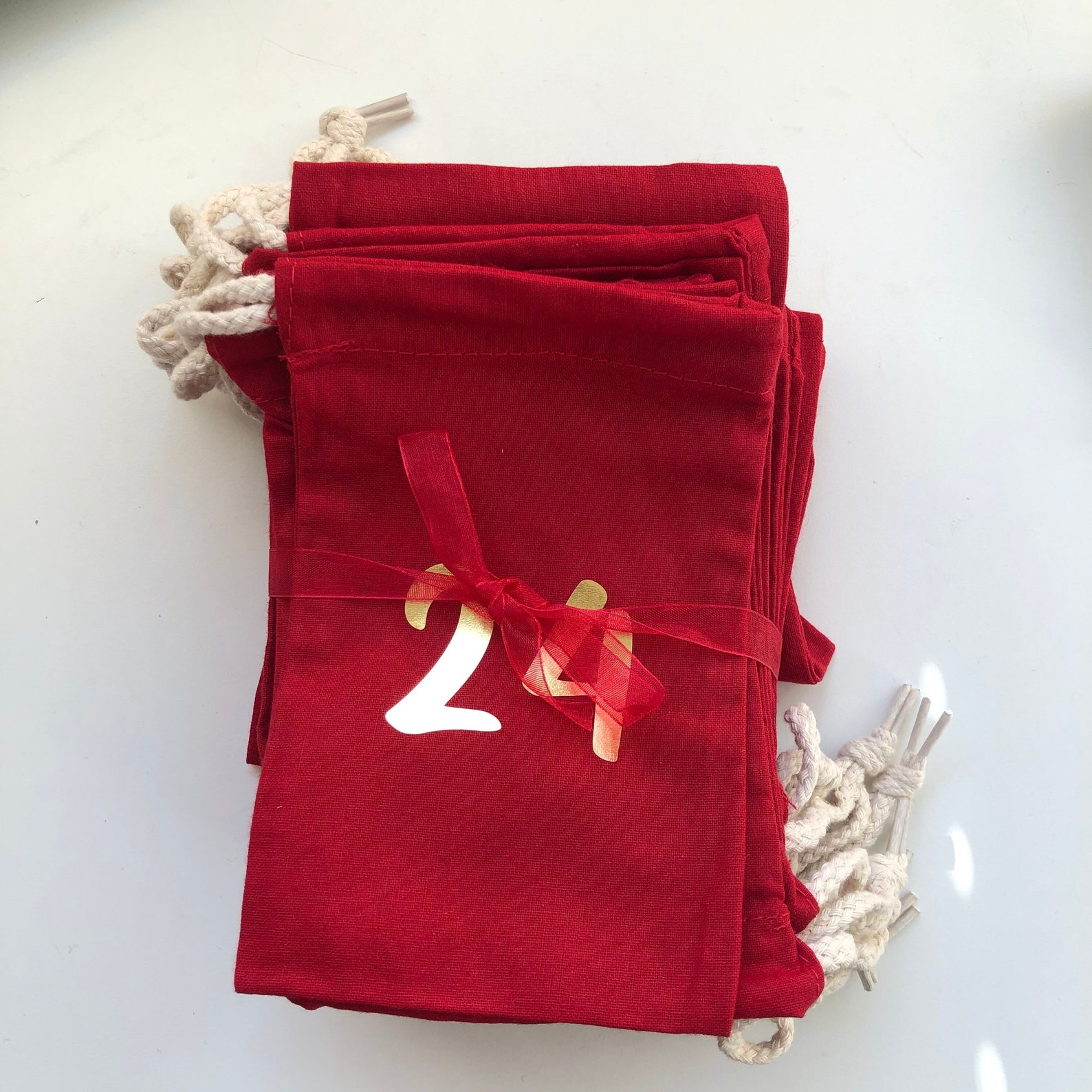 Christmas Advent Bags; Advent Calendar Bags, Numbered Christmas Sacks ...