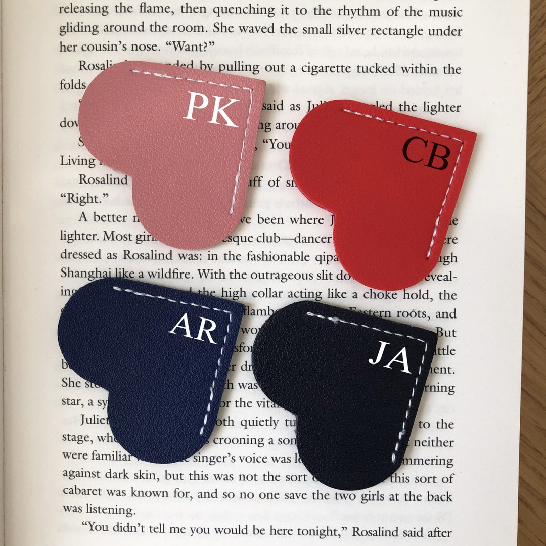 Personalised Corner Bookmark, Corner Heart Page Corner Bookmark, Heart ...