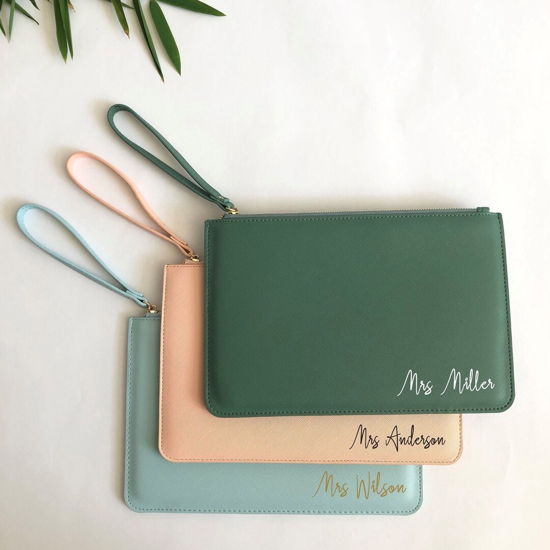 Personalised Wedding Clutch Bag: Bridal Gift, Wristlet Bag - Etsy
