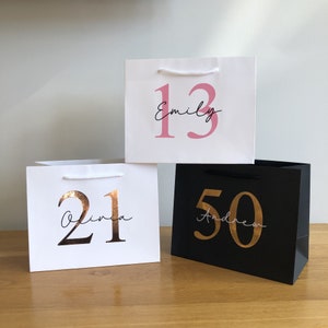 Personalised Birthday Gift Bag, Any Age and Name Gift Bag, Various ...