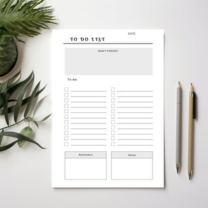 Printable to Do List, Task List Sheets, PDF Planner Checklist, A4 ...