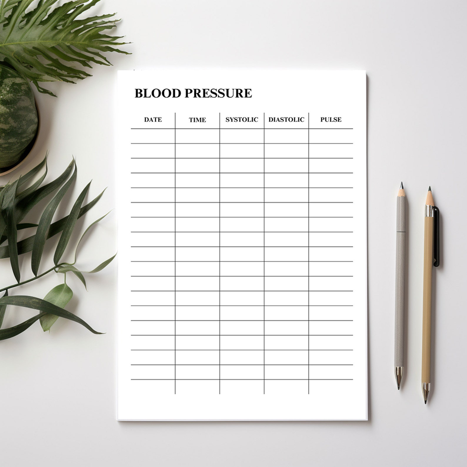Blood Pressure Log Printable Template, Daily Blood Pressure Tracker ...