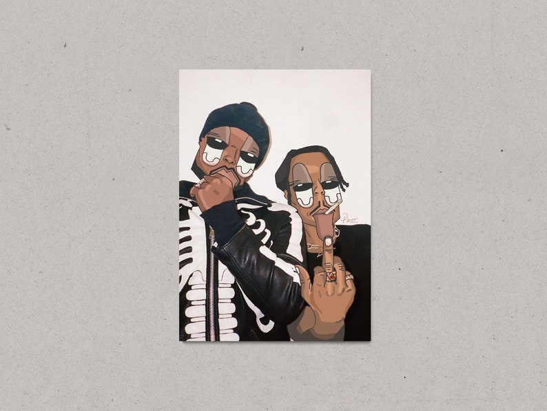 Skepta and Asap Rocky Illustration / Wall Art / Unique Art / | Etsy
