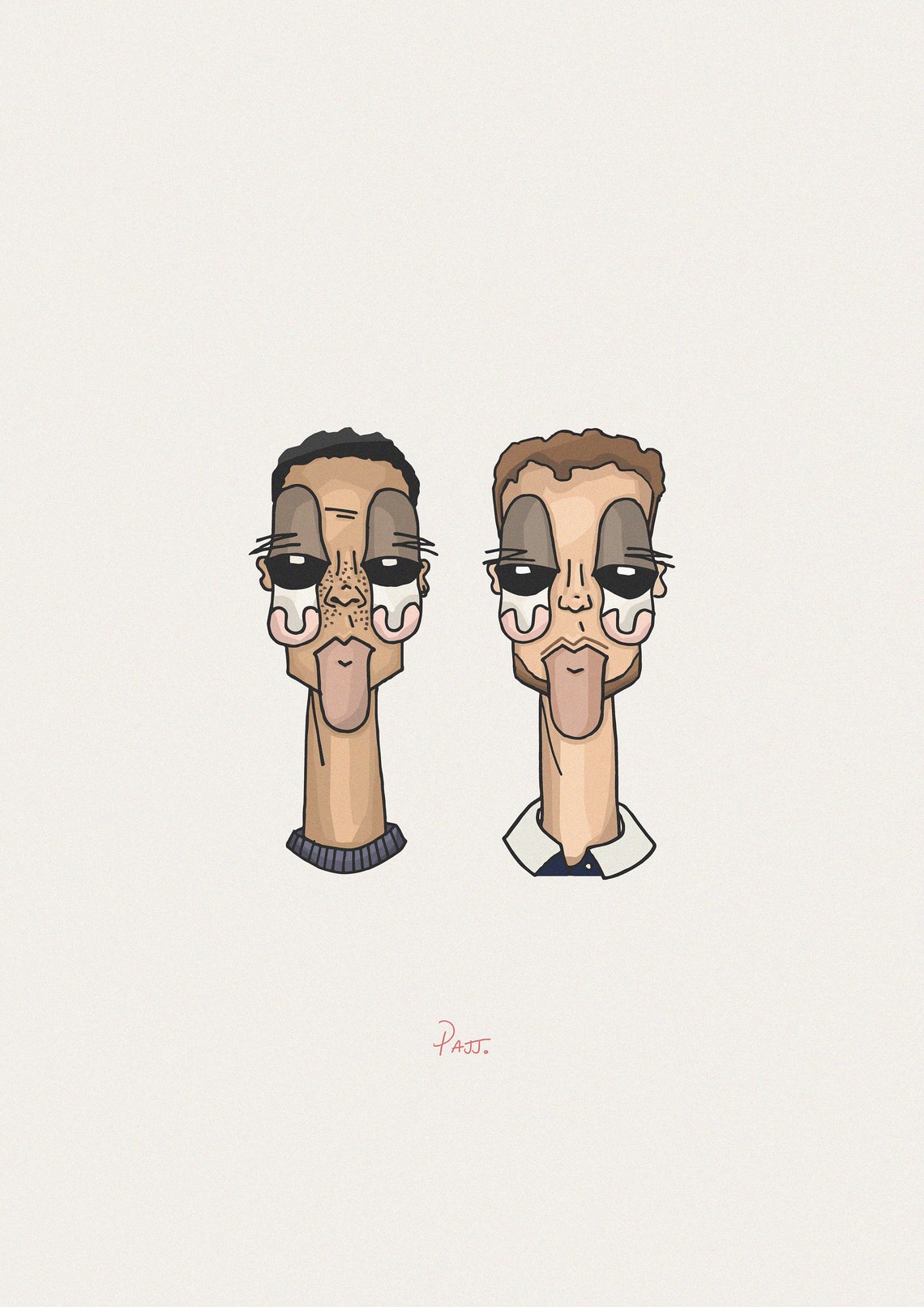 Loyle Carner and Tom Misch Print / Wall Art / Illustration / - Etsy UK