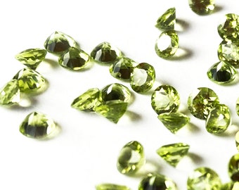 5 Pieces 7mm Peridot Faceted Round Gemstone Peridot Round - Etsy