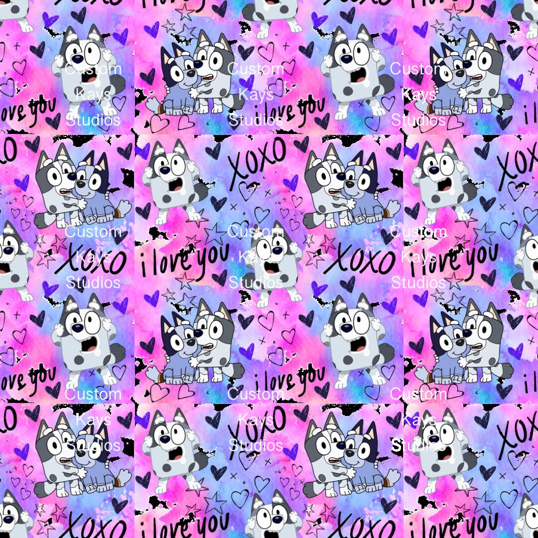 Bluey Muffin and Socks Seamless PNG File Bluey Cartoon Seamless File - Etsy