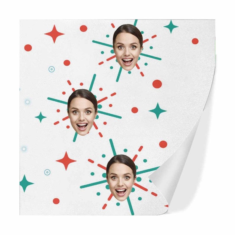 Custom Gift Wrapping Paper With Face Personalized Christmas Wrapping ...
