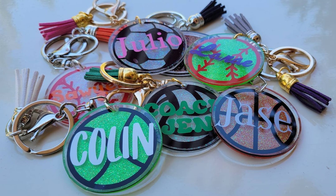 Custom Sports Ball Keychain - Etsy