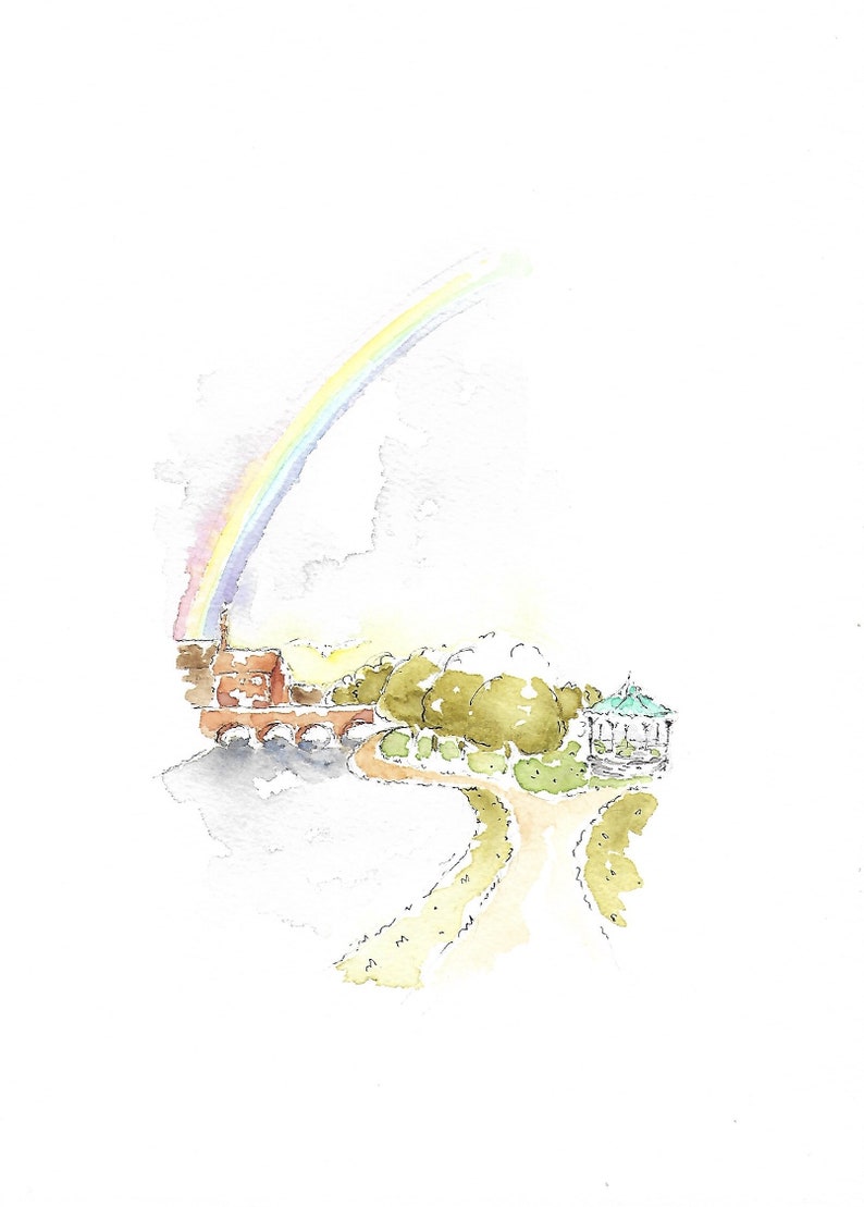 Rainbow Bridge Watercolour Art Luxury UK Just to Say Unique - Etsy