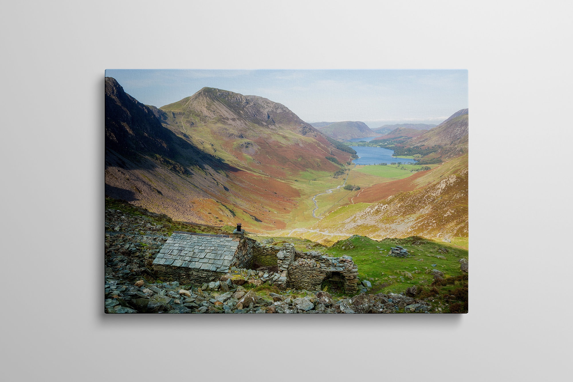 Buttermere and Warnscale Bothy in the Lake District Landscape Canvas ...