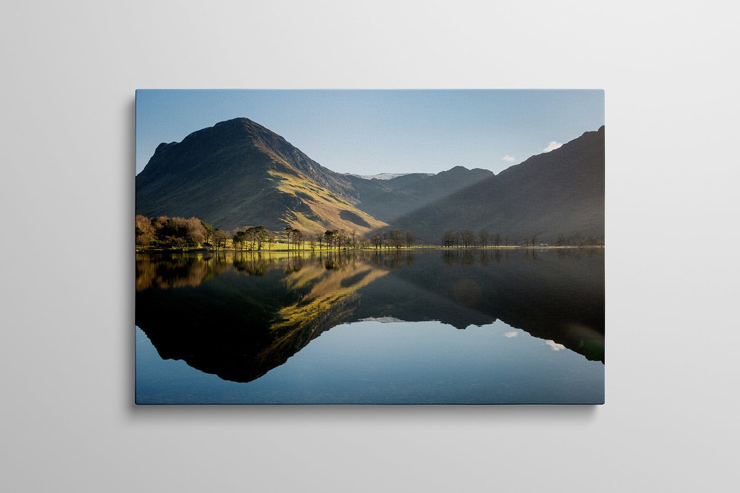 Buttermere and Buttermere Pines in the Lake District Landscape Canvas ...