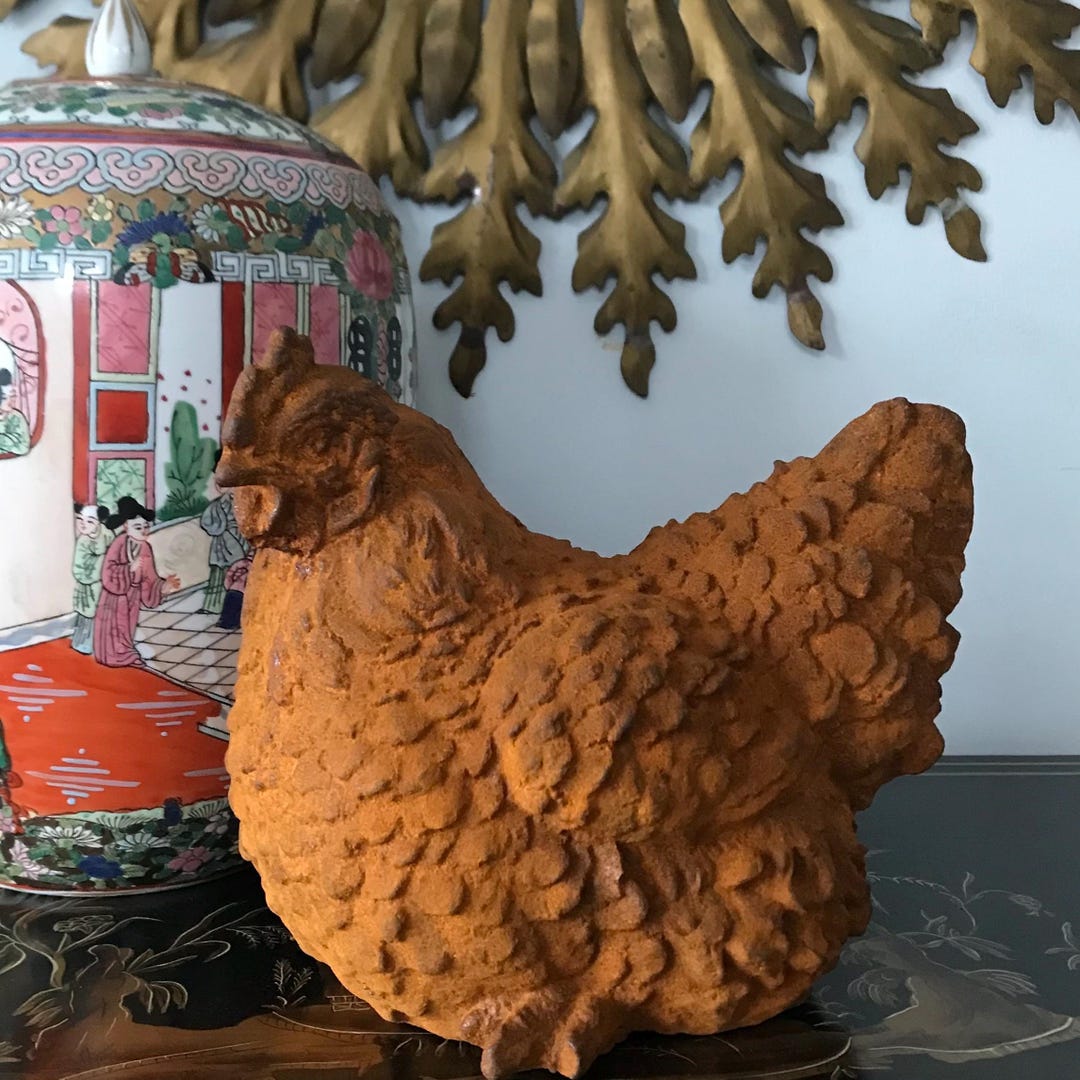Charming Cast Iron Hen / Chicken —great Rusty Patina - Etsy UK