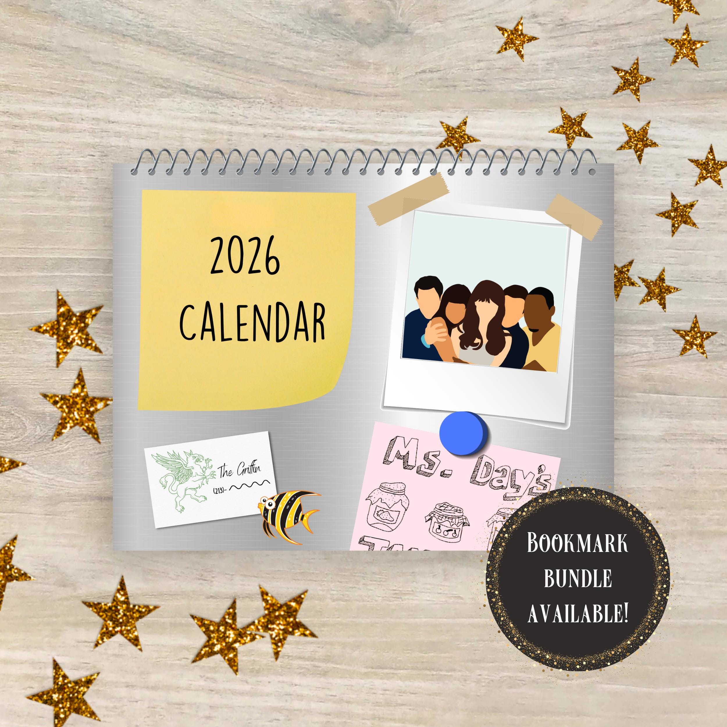 2026 Wall Calendar / 12 Month Calendar / New Girl Merch / Bookmark ...