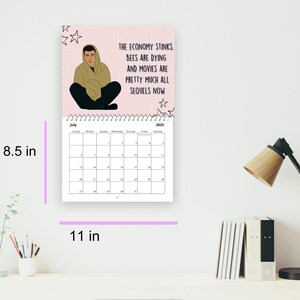 2025 Wall Calendar / 12 Month Calendar / New Girl Merch / Bookmark ...
