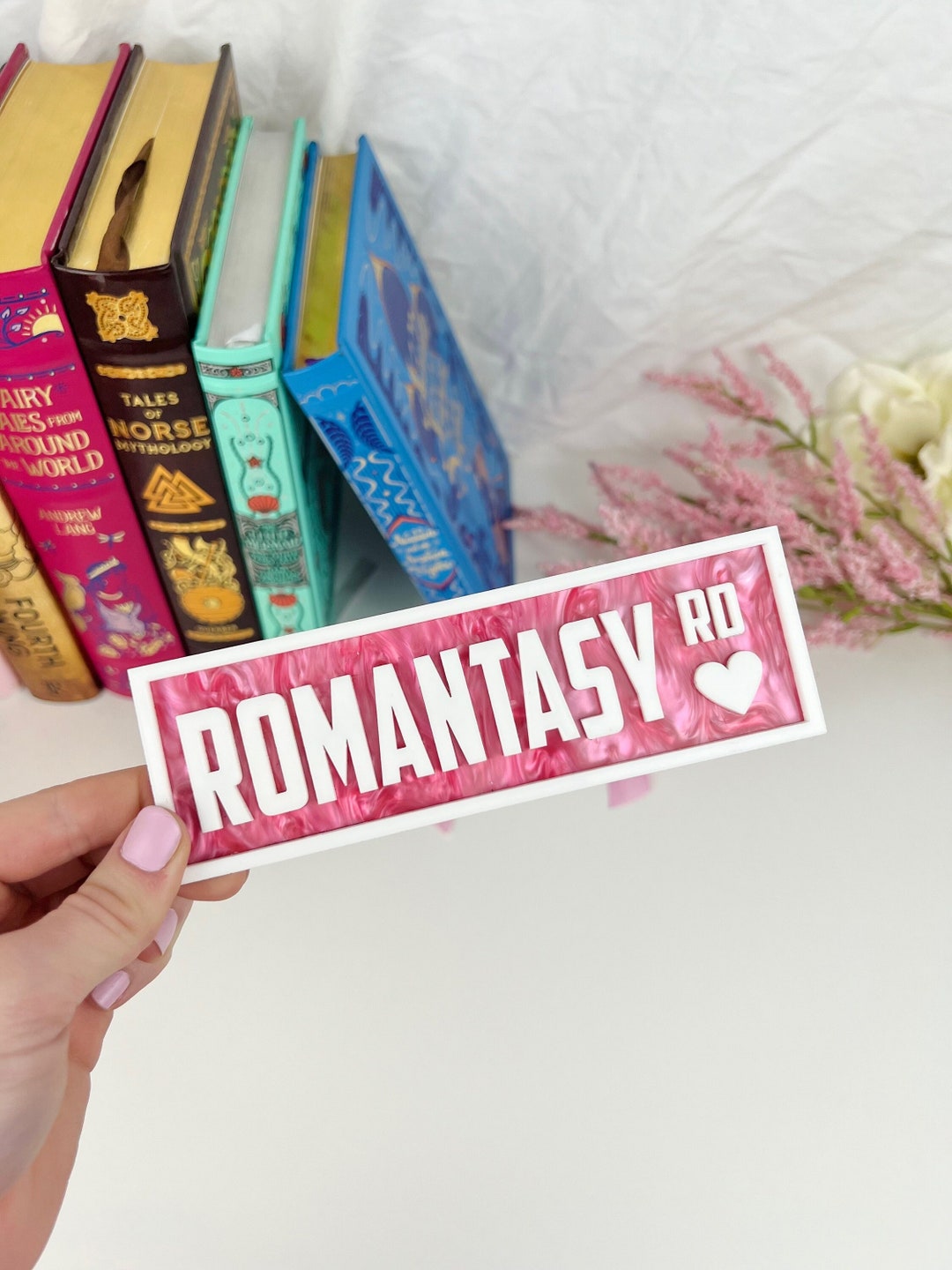 Romantasy Library Sign | Bookshelf Decor | Book Lover Gift for Her ...