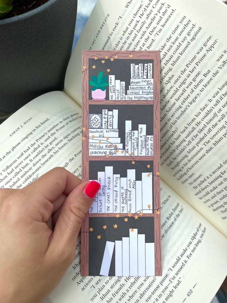 2023 Blue Fantasy Bookshelf Tracker Bookmark /reading List - Etsy