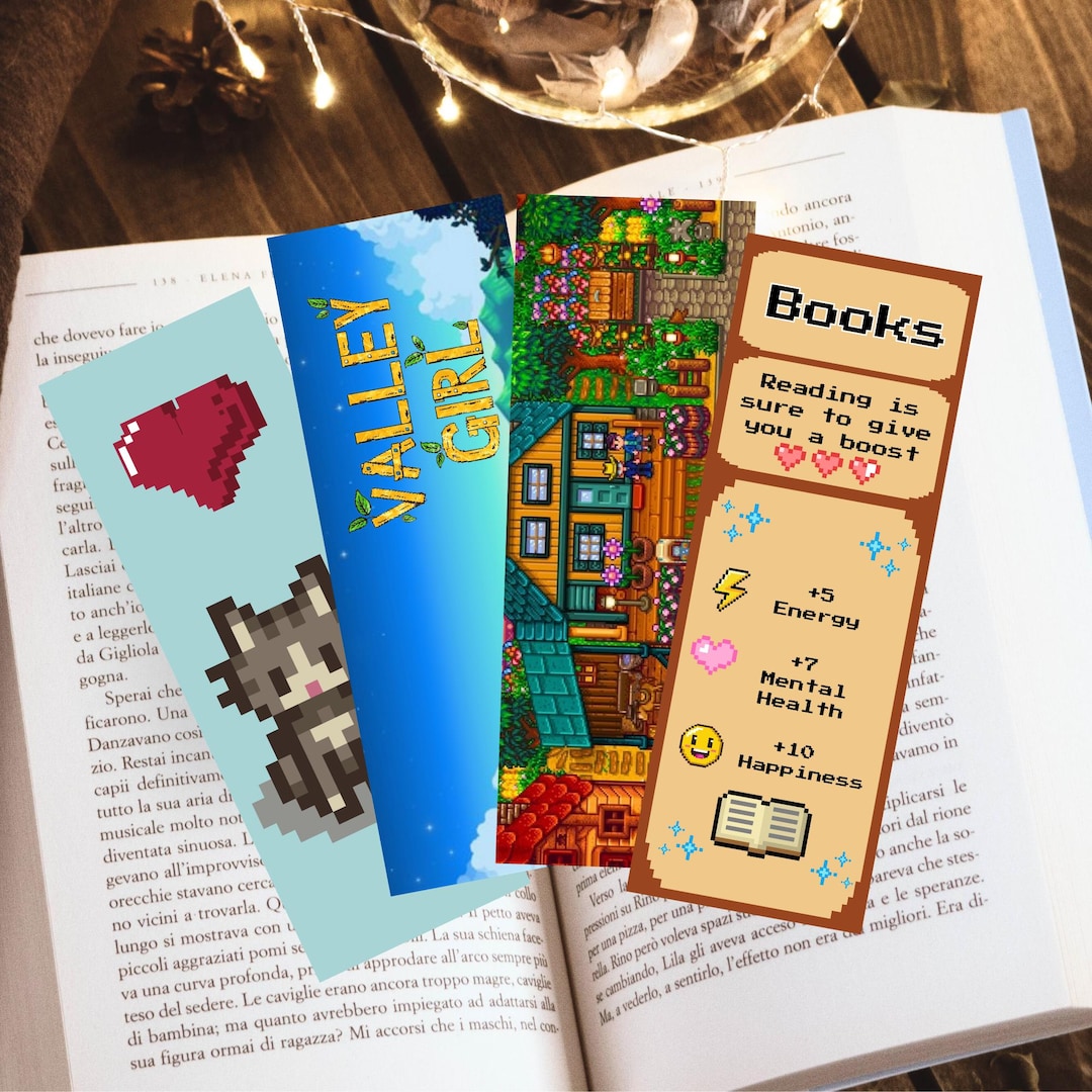 Video Game Bookmarks Set, Valley Lover Gift, Book Lover Gift, Gamer ...