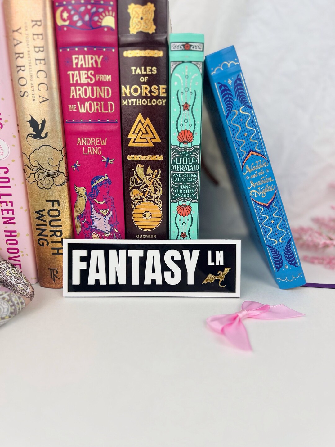 Fantasy Library Sign | Dragon Bookshelf Decor | Book Lover Gift for Her ...
