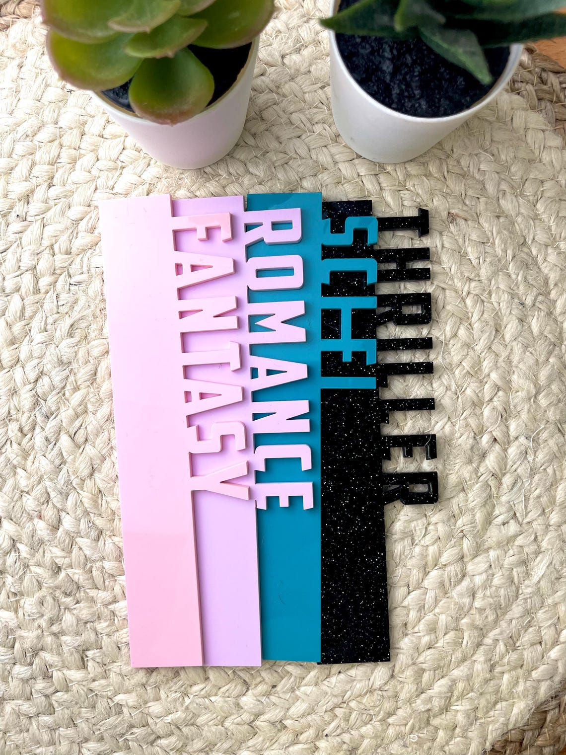 Library Genre Signs | Book Genre Wall Decor | Personal Library Sign Set ...