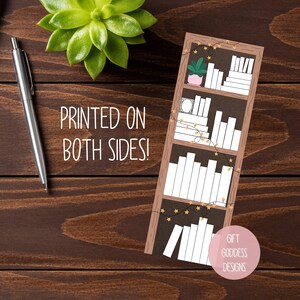 Bookshelf Tracker Bookmark, Reading List Bookmark, Stocking Stuffer ...