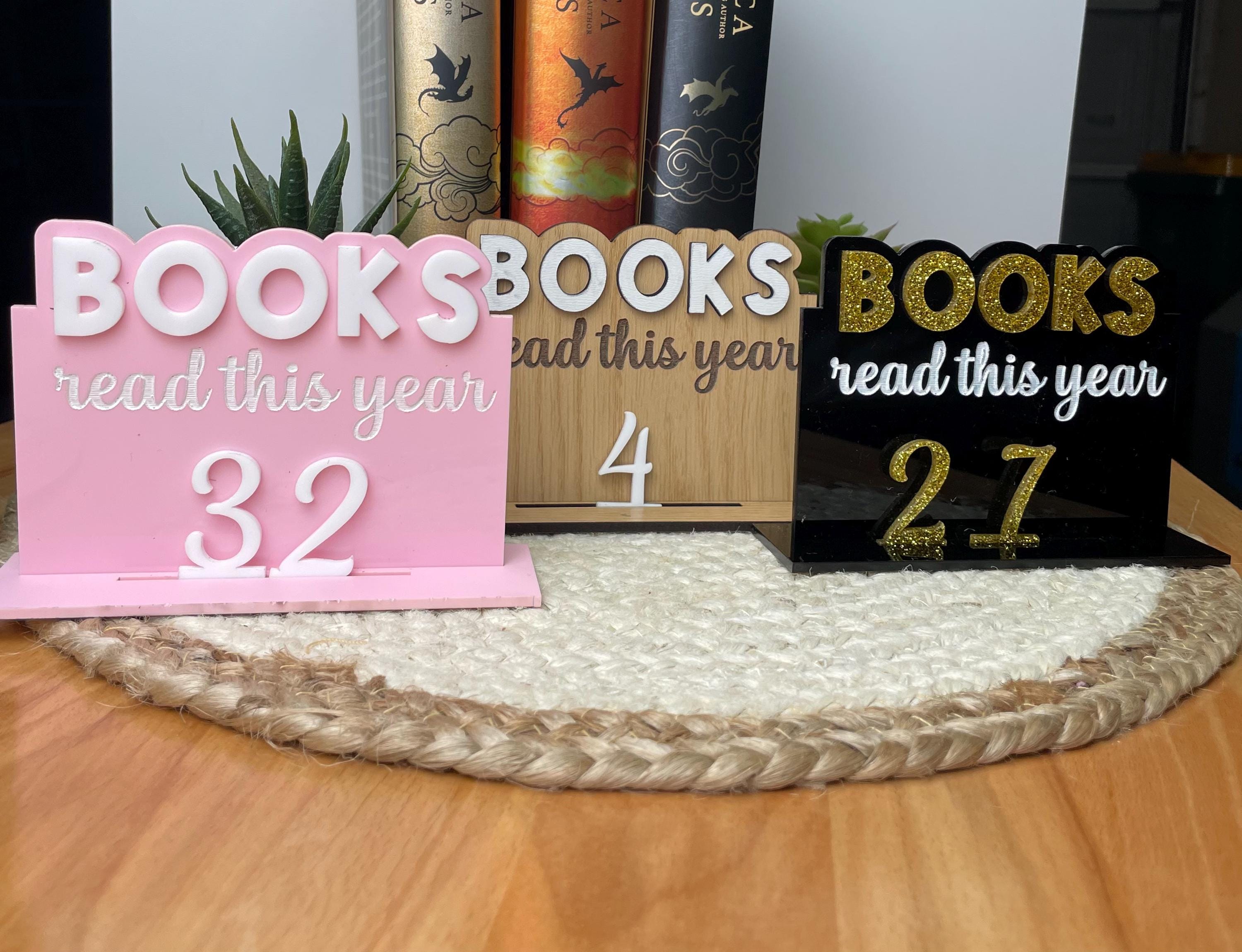Books Read This Year Counter | Bookshelf Tracker | TBR List Display ...