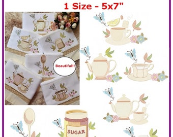 Tea Embroidery Designs - Etsy