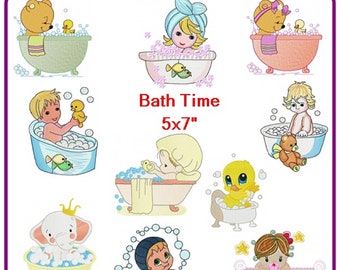Bath Time Embroidery Designs Machine Embroidery Pattern - Instant ...