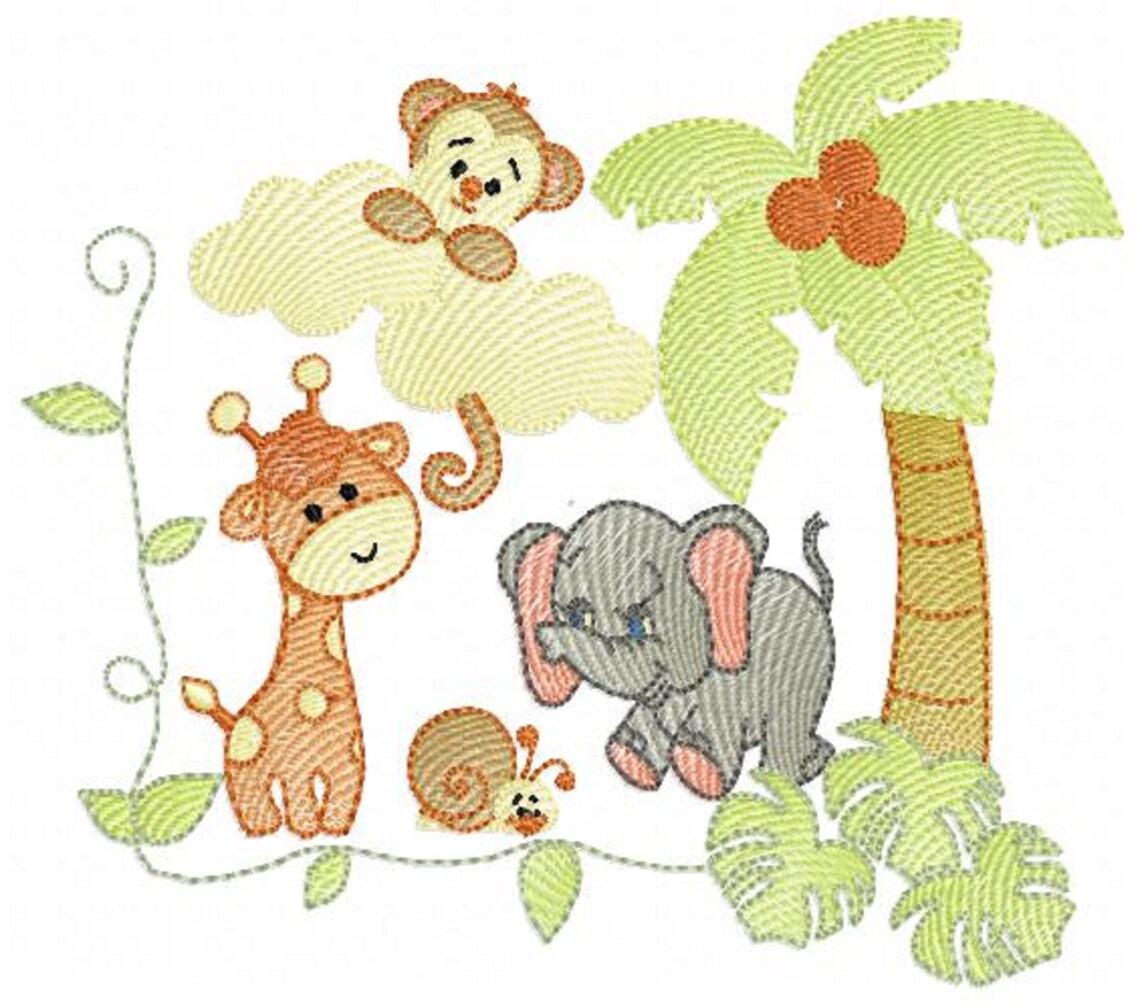 Safari Animals Embroidery Designs Machine Embroidery Pattern - Etsy