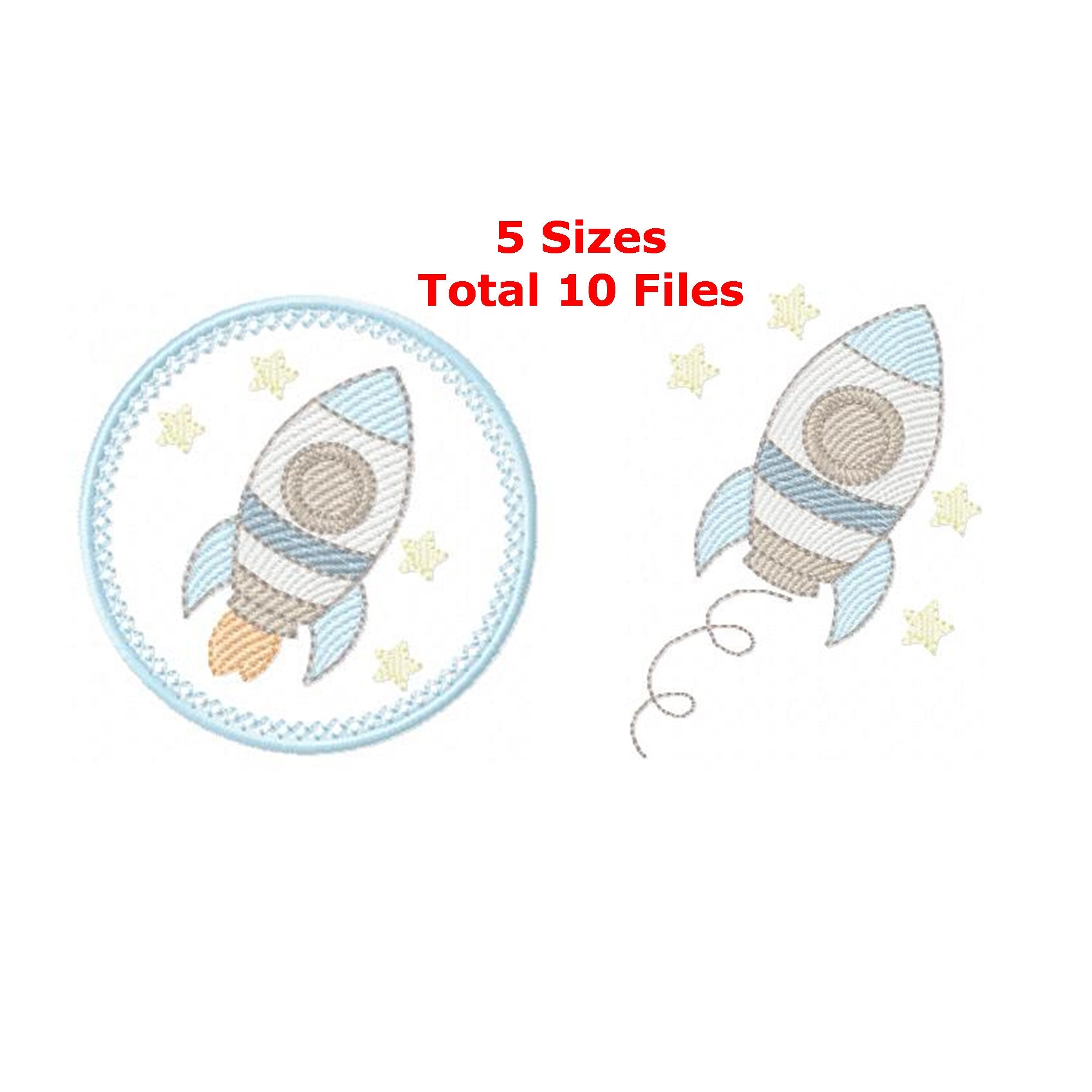 Rocket embroidery designs machine embroidery pattern instant | Etsy