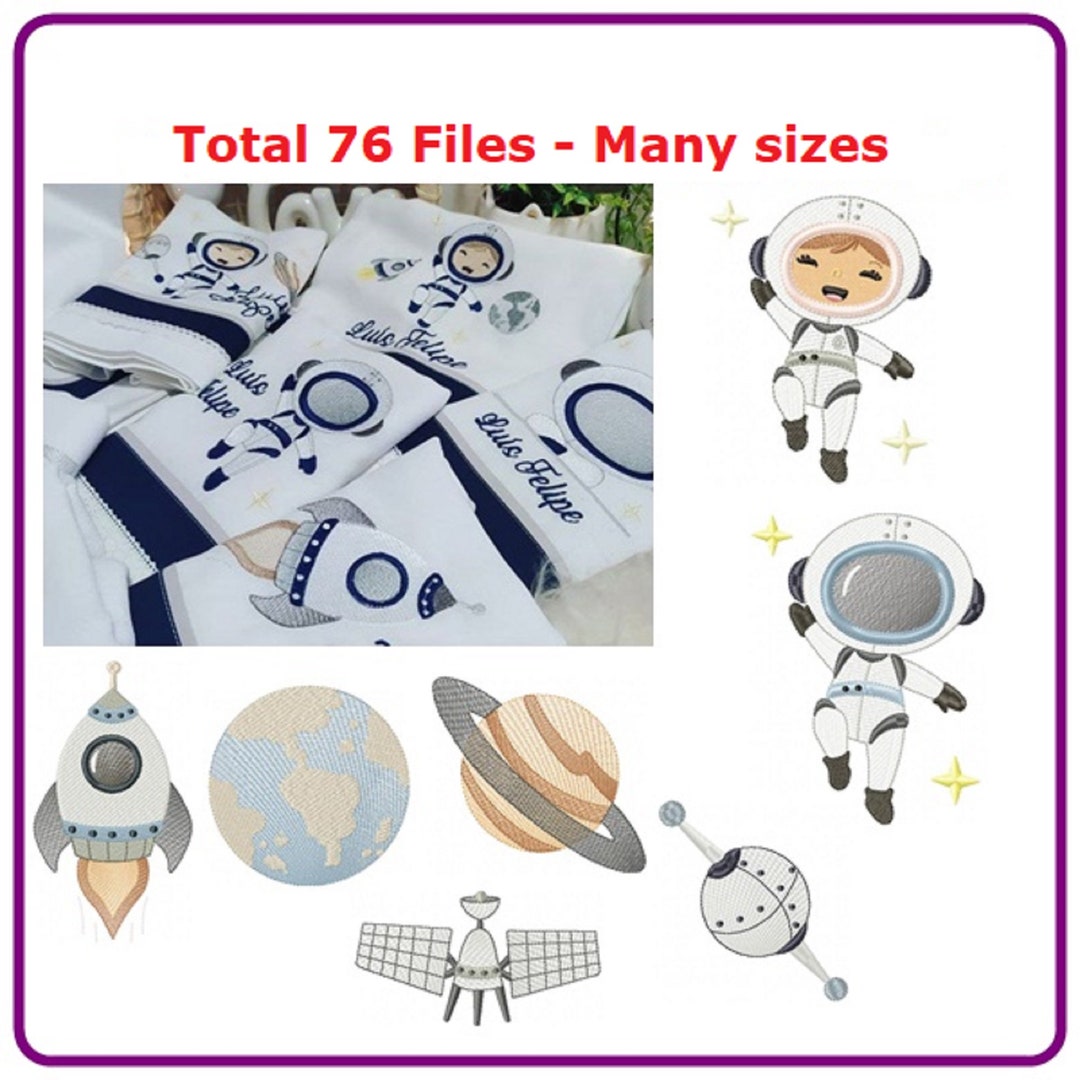 Space and Astronaut Embroidery Designs Machine Embroidery Pattern ...