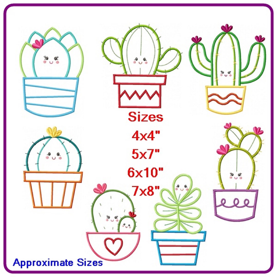 Cactus Embroidery Designs Machine Embroidery Pattern - Instant Download ...