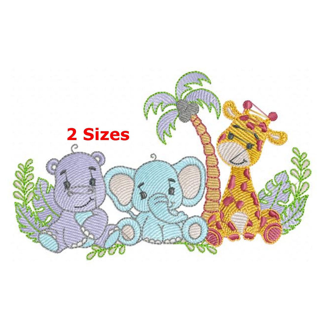 Safari Animals Embroidery Designs Machine Embroidery Pattern - Instant ...