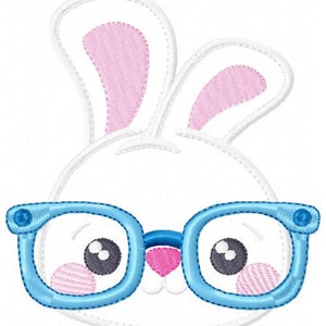 Bunny With Glasses Embroidery Designs Machine Embroidery Pattern ...