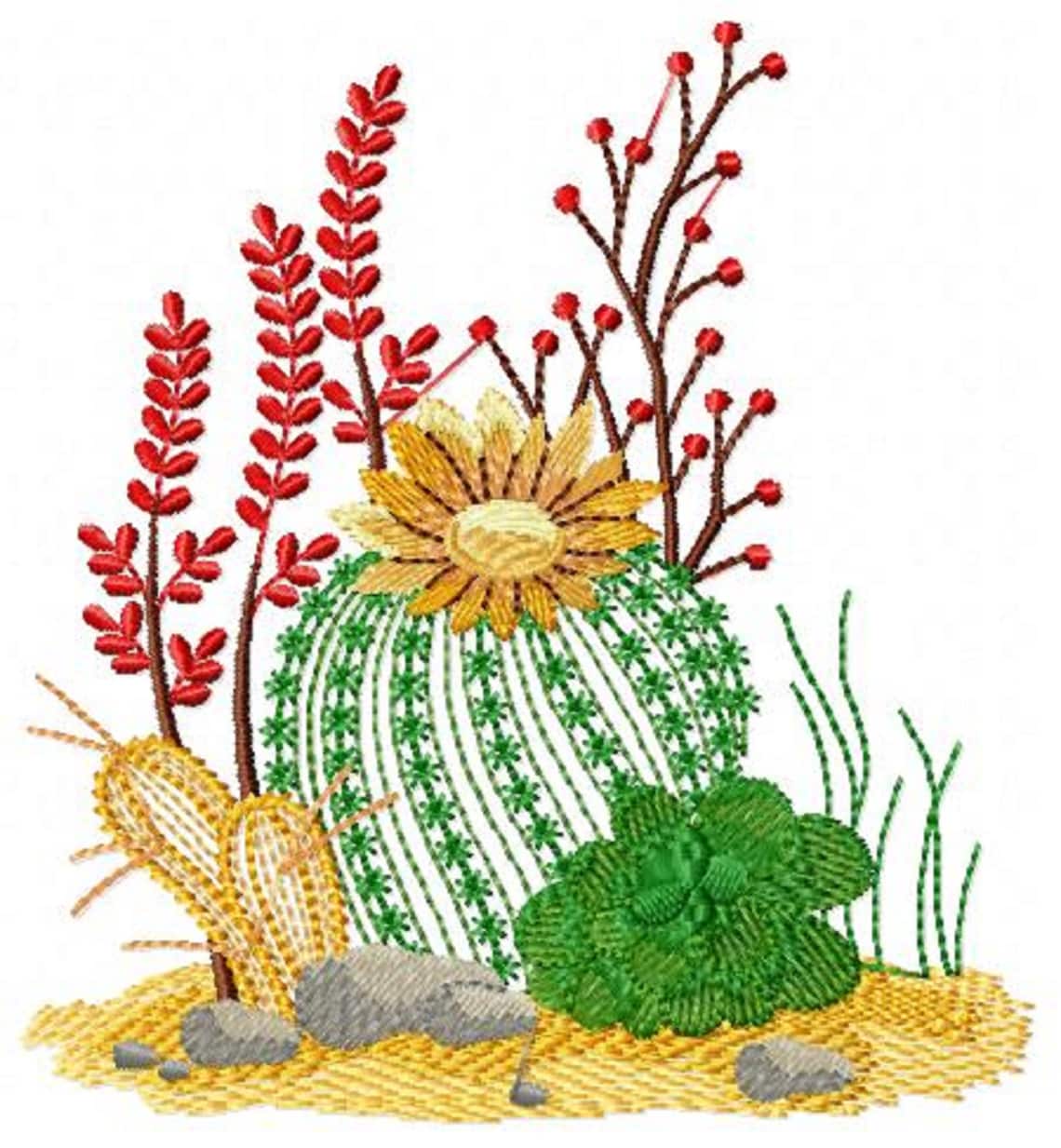 Cactus Embroidery Designs Machine Embroidery Pattern Instant | Etsy