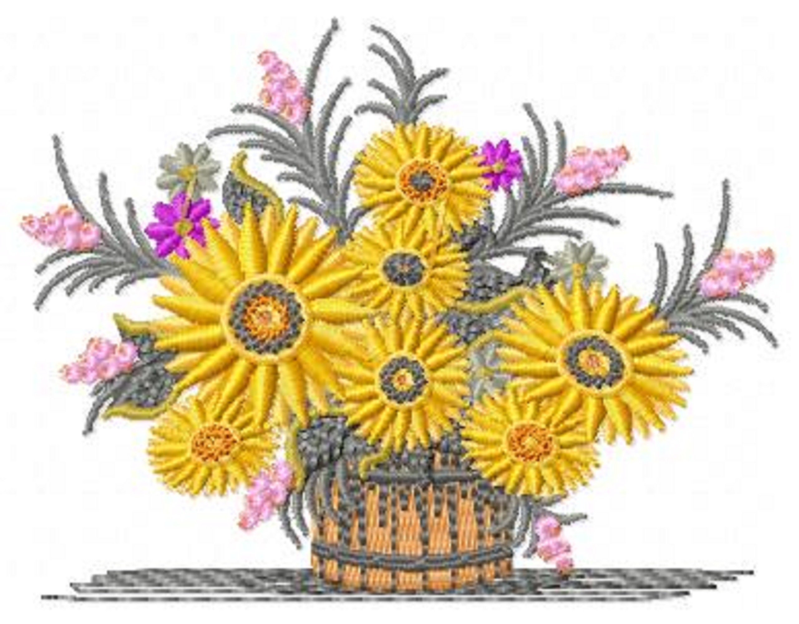 Sunflowers Designs Machine Embroidery Pattern - Instant Download. - Etsy