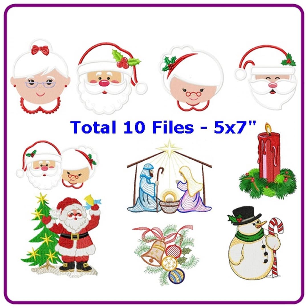 Christmas Embroidery Designs Machine Embroidery Pattern - Instant ...