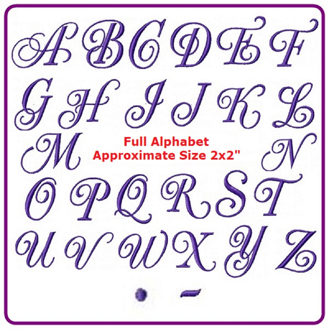 Alphabet Designs Machine Embroidery Pattern - Instant Download. - Etsy