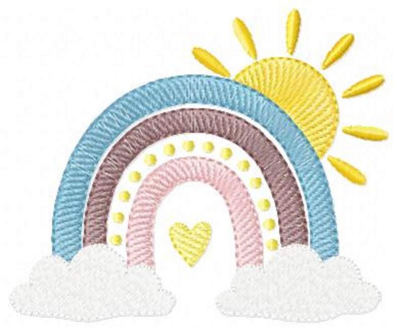 Cloud With Rainbow Embroidery Designs Machine Embroidery Pattern ...
