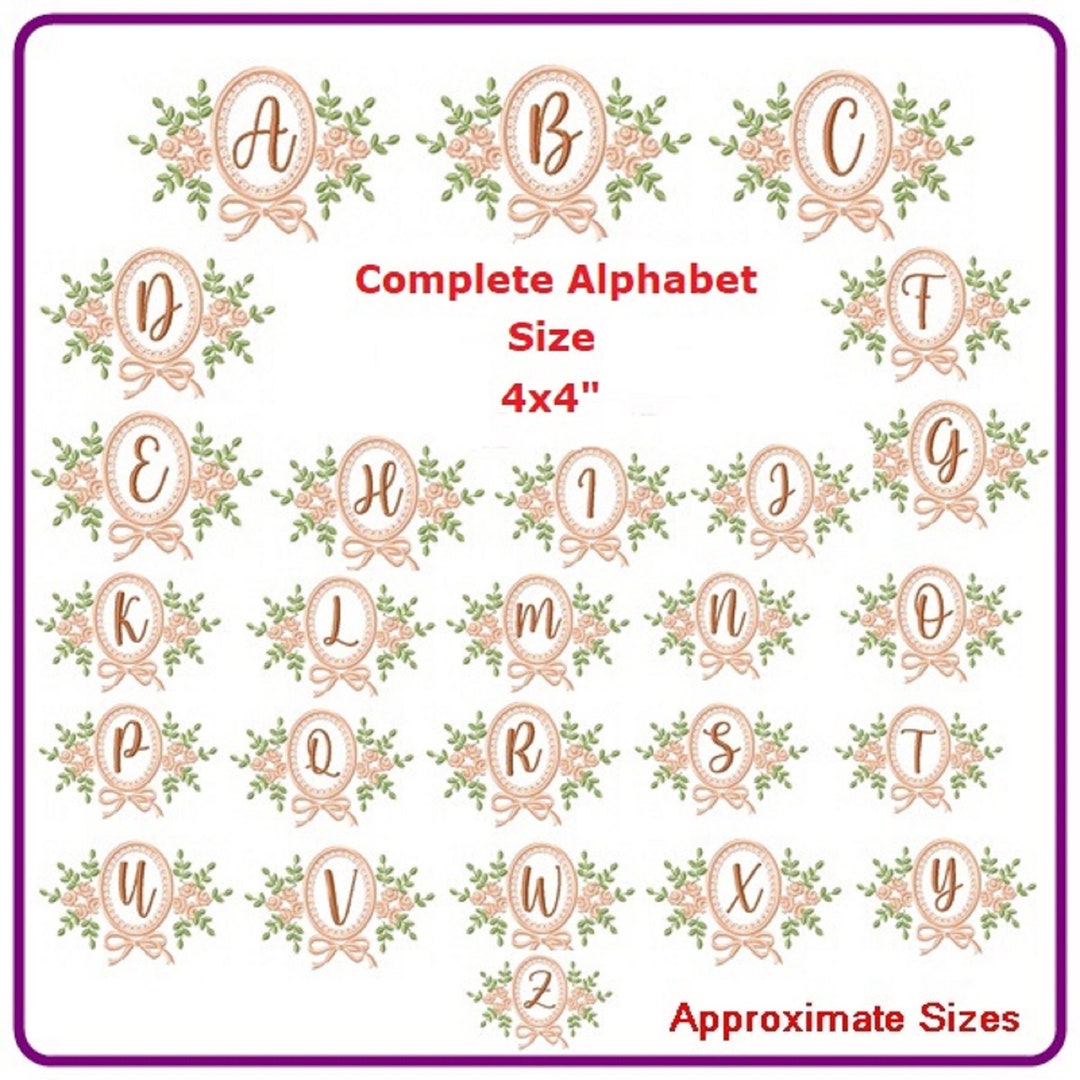 Alphabet Embroidery Designs Machine Embroidery Pattern - Instant ...