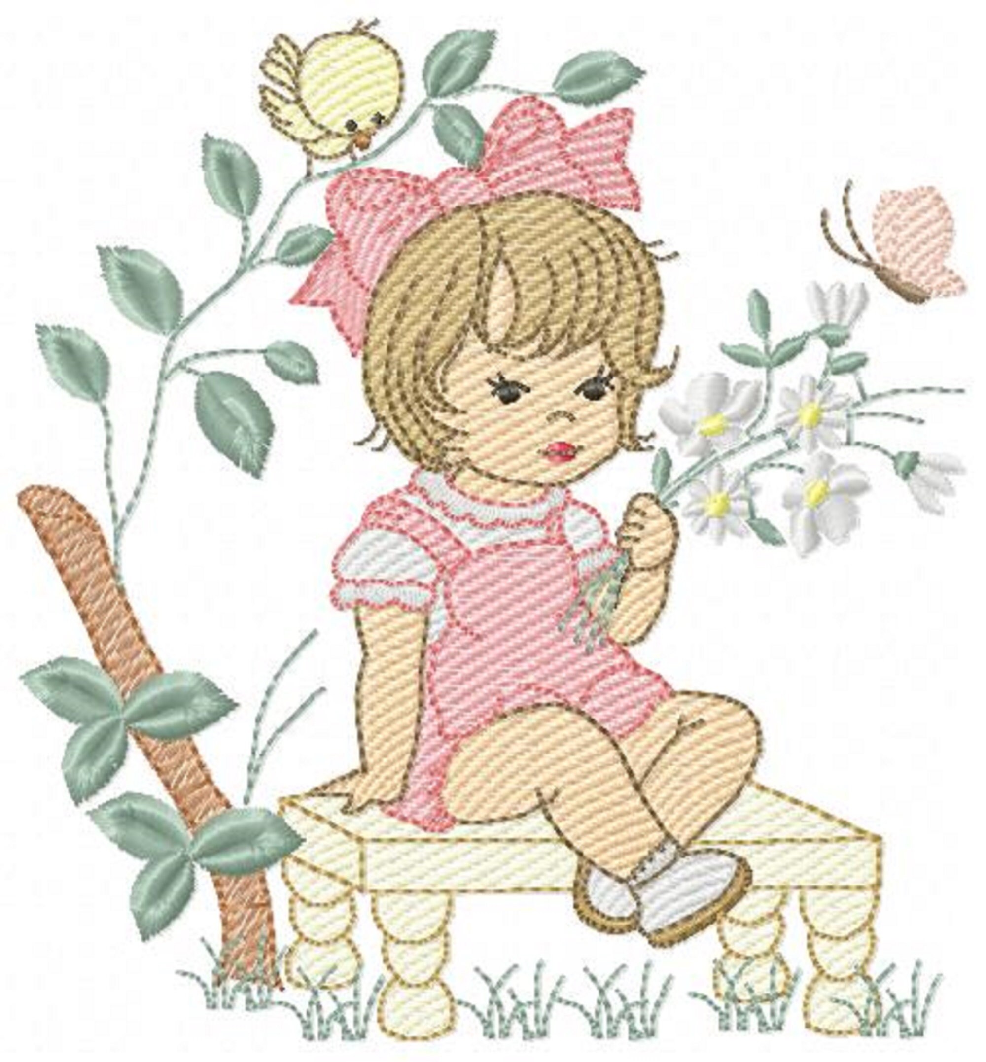Girls Embroidery Designs Machine Embroidery Pattern - Instant Download ...