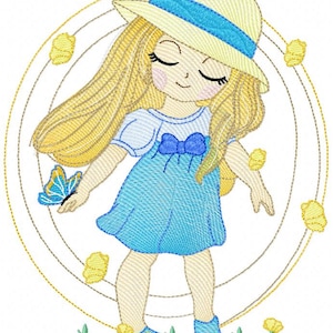 Girls Embroidery Designs Machine Embroidery Pattern - Instant Download ...