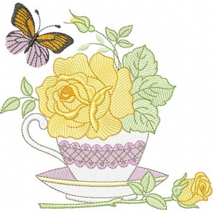 Cup Designs Machine Embroidery Pattern - Instant Download. - Etsy