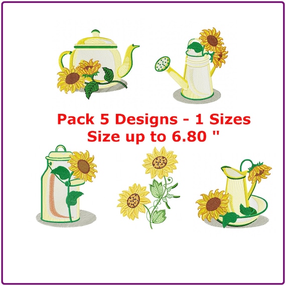 Sunflower Embroidery Designs Machine Embroidery Pattern - Etsy