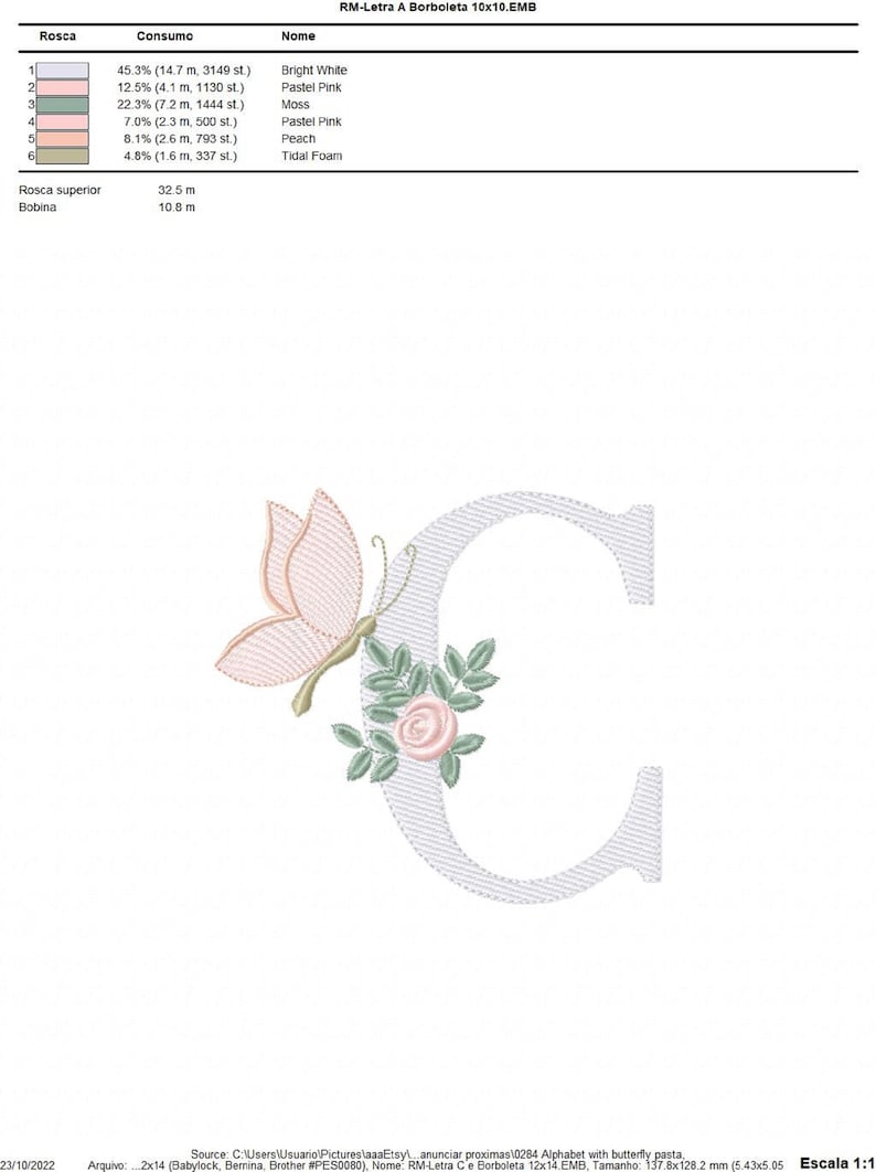Complete Alphabet With Butterfly Embroidery Designs Machine Embroidery ...