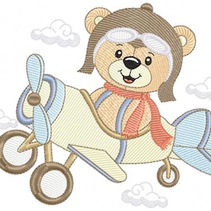 Aviator Bear Animals Embroidery Designs Machine Embroidery Pattern ...