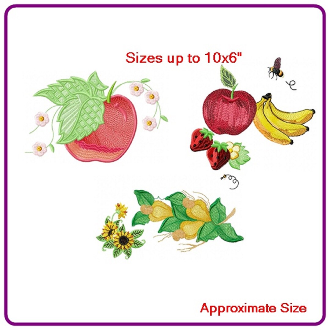 Fruits Embroidery Designs Machine Embroidery Pattern Instant Download ...