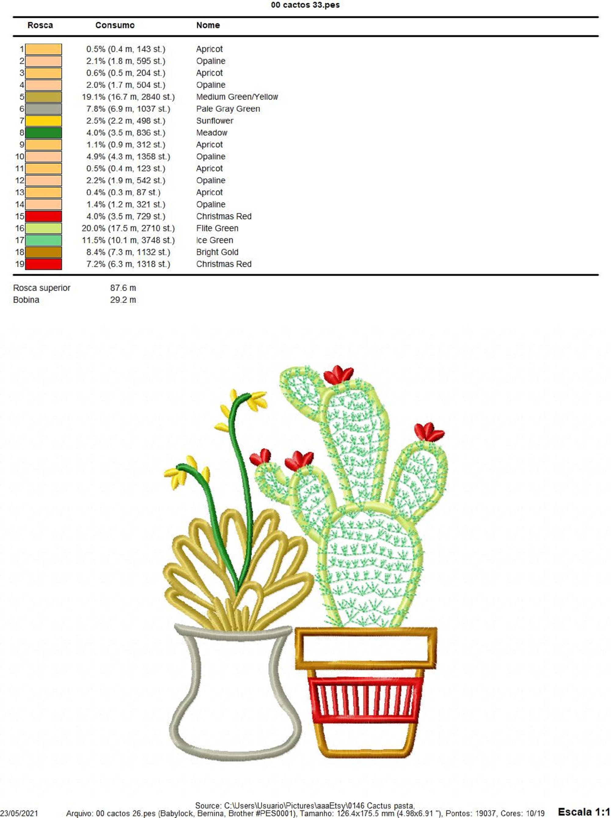 Cactus Embroidery Designs Machine Embroidery Pattern - Instant Download ...