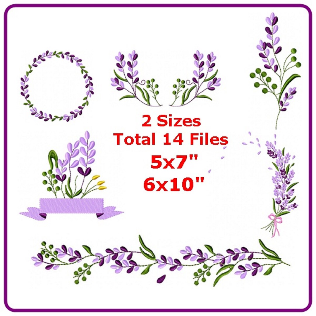 Lavender Flowers Embroidery Designs Machine Embroidery Pattern ...