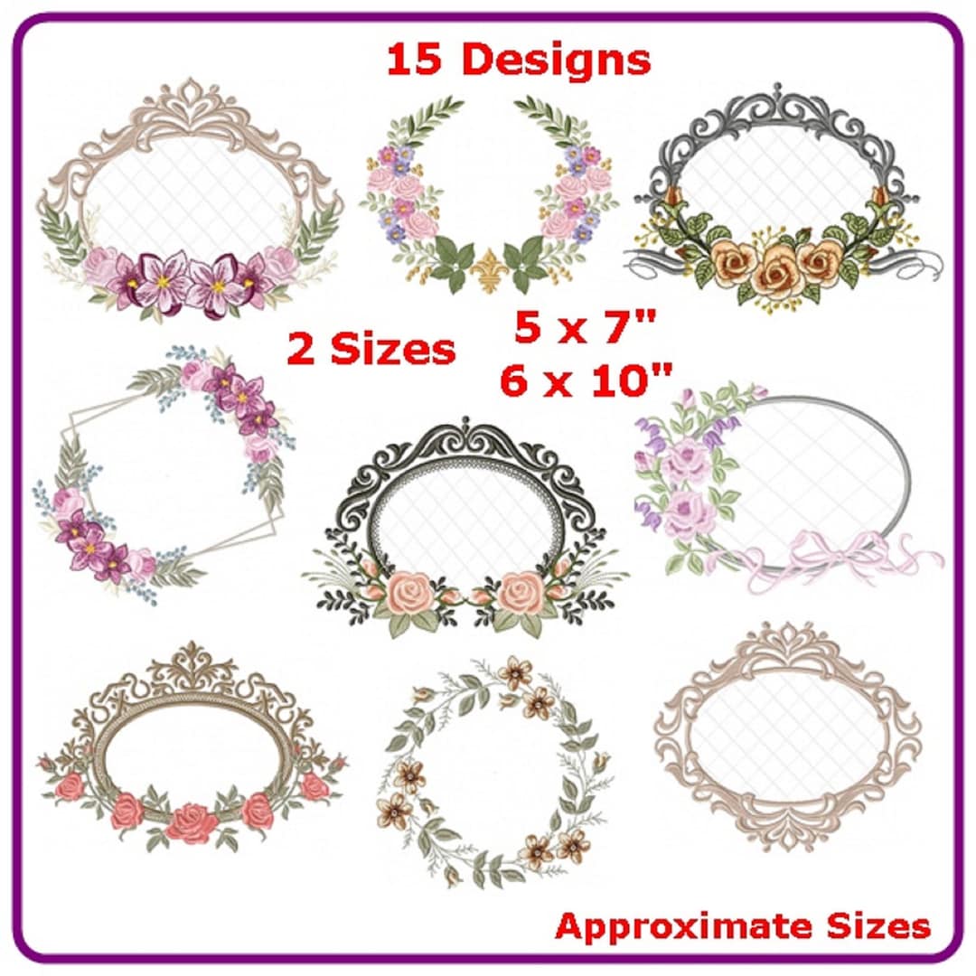 Frames Embroidery Designs Machine Embroidery Pattern - Instant Download ...