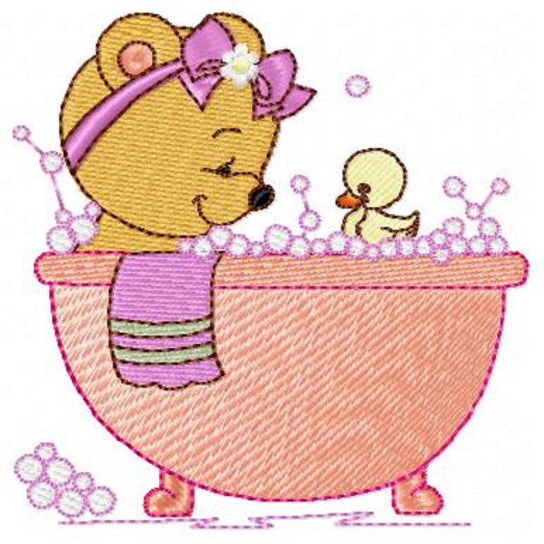 Bath Time Embroidery Designs Machine Embroidery Pattern - Instant ...